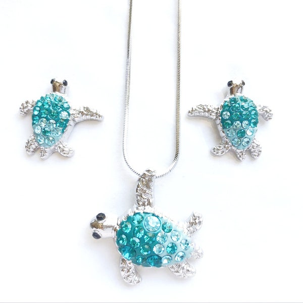Sea Turtle Crystal Earrings - Etsy
