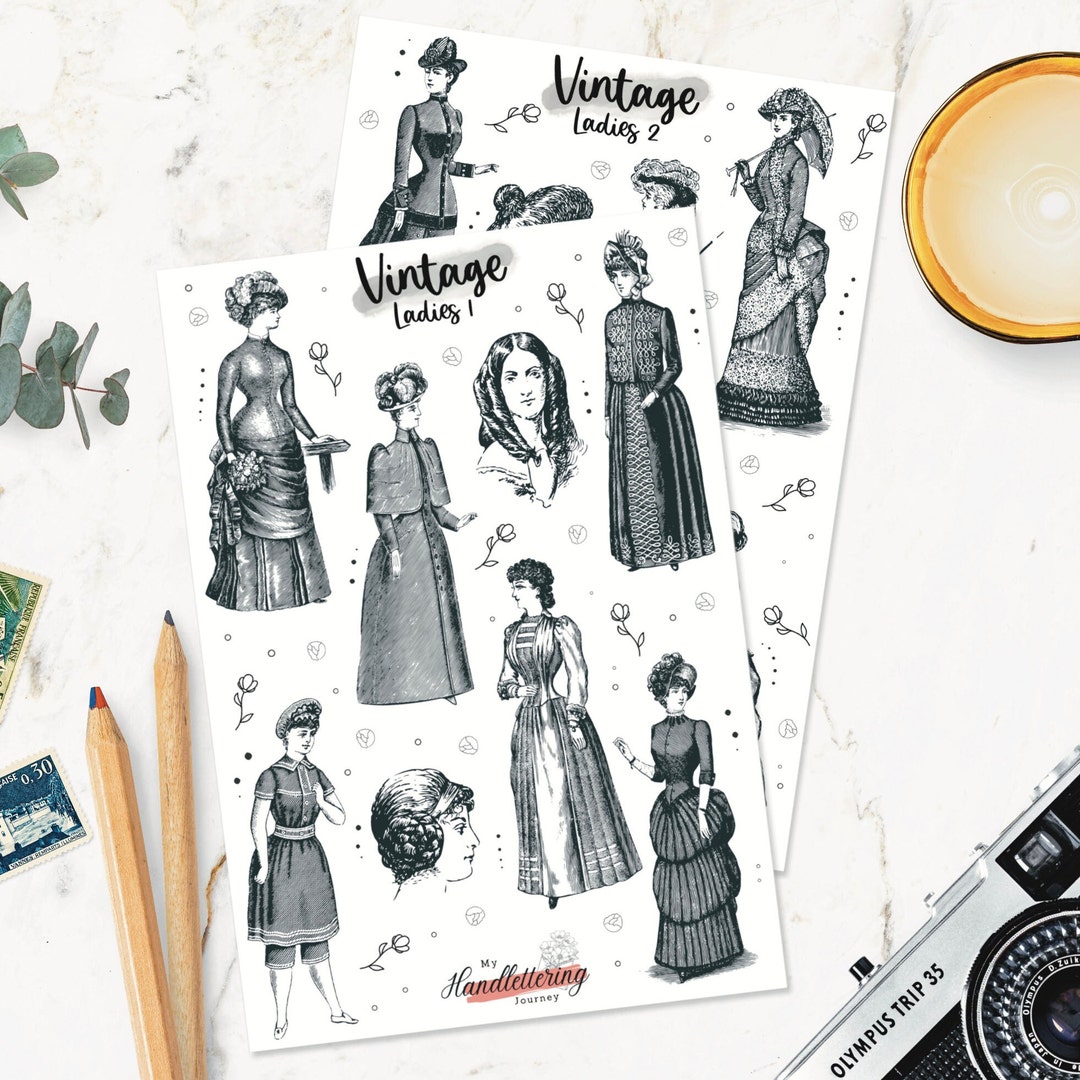 Vintage Ladies/ Victorian Ladies Stickers/ Fashion Stickers/ - Etsy