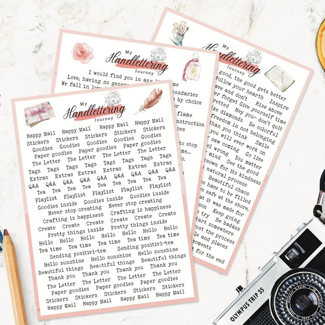 Phrase Stickers/ Word Stickers/ Journaling Sticker Strips/ Word ...