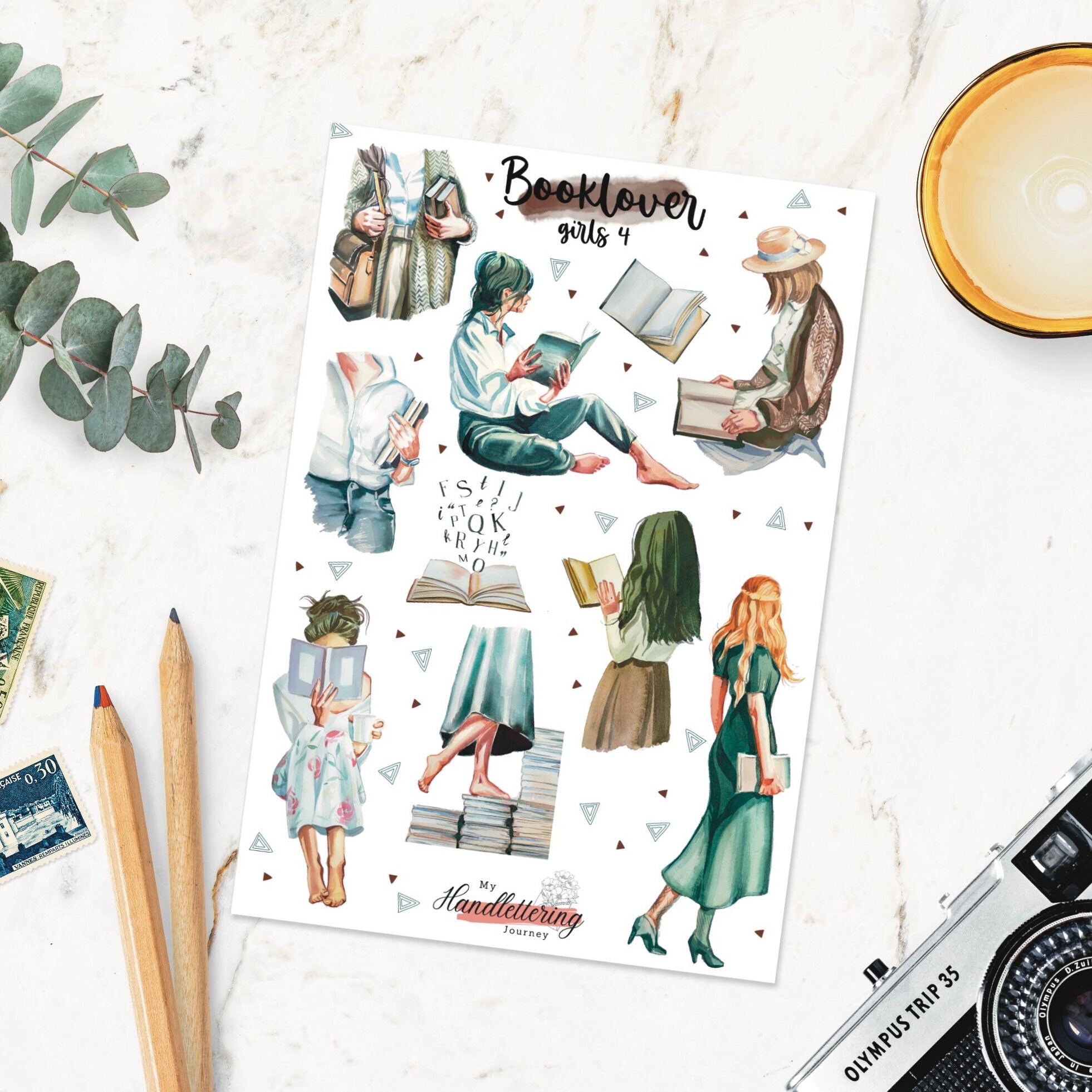 Booklover Girls Stickers/ Book Stickers/ Girl Stickers/ New - Etsy