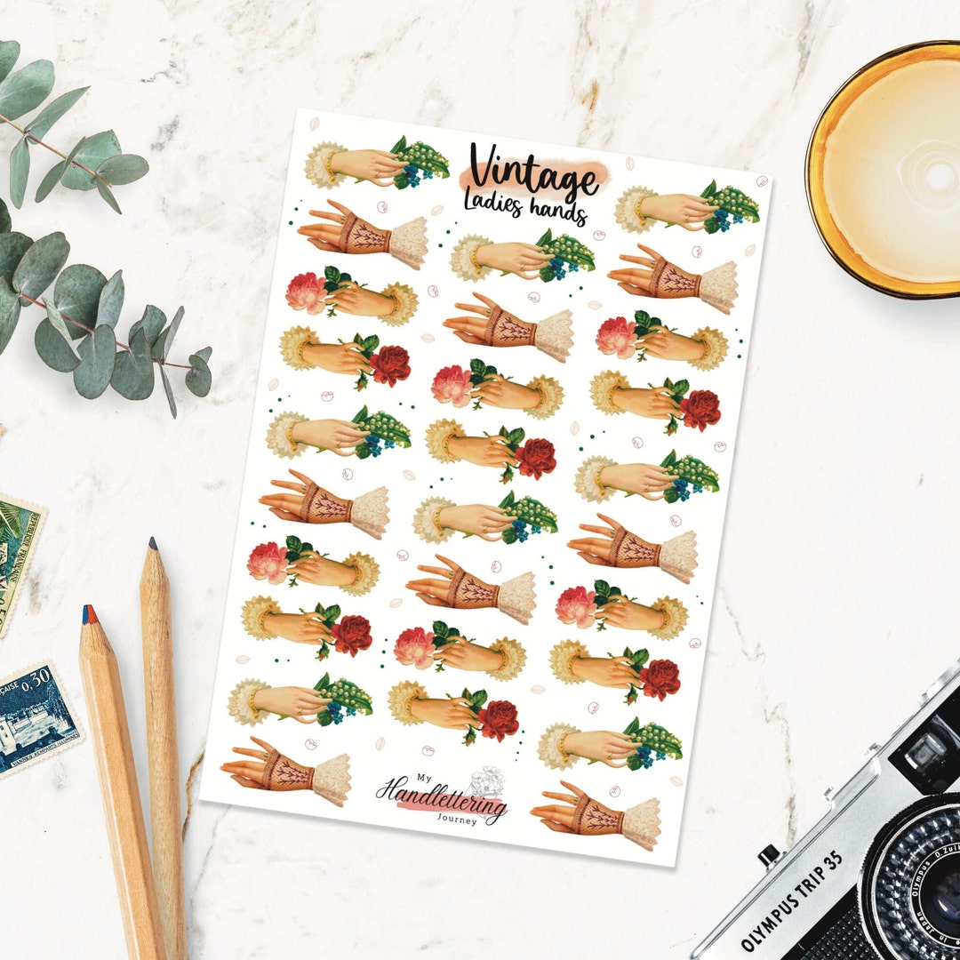 Elegant Vintage Hands Stickers/ Victorian Hands Stickers/ Hand Stickers ...