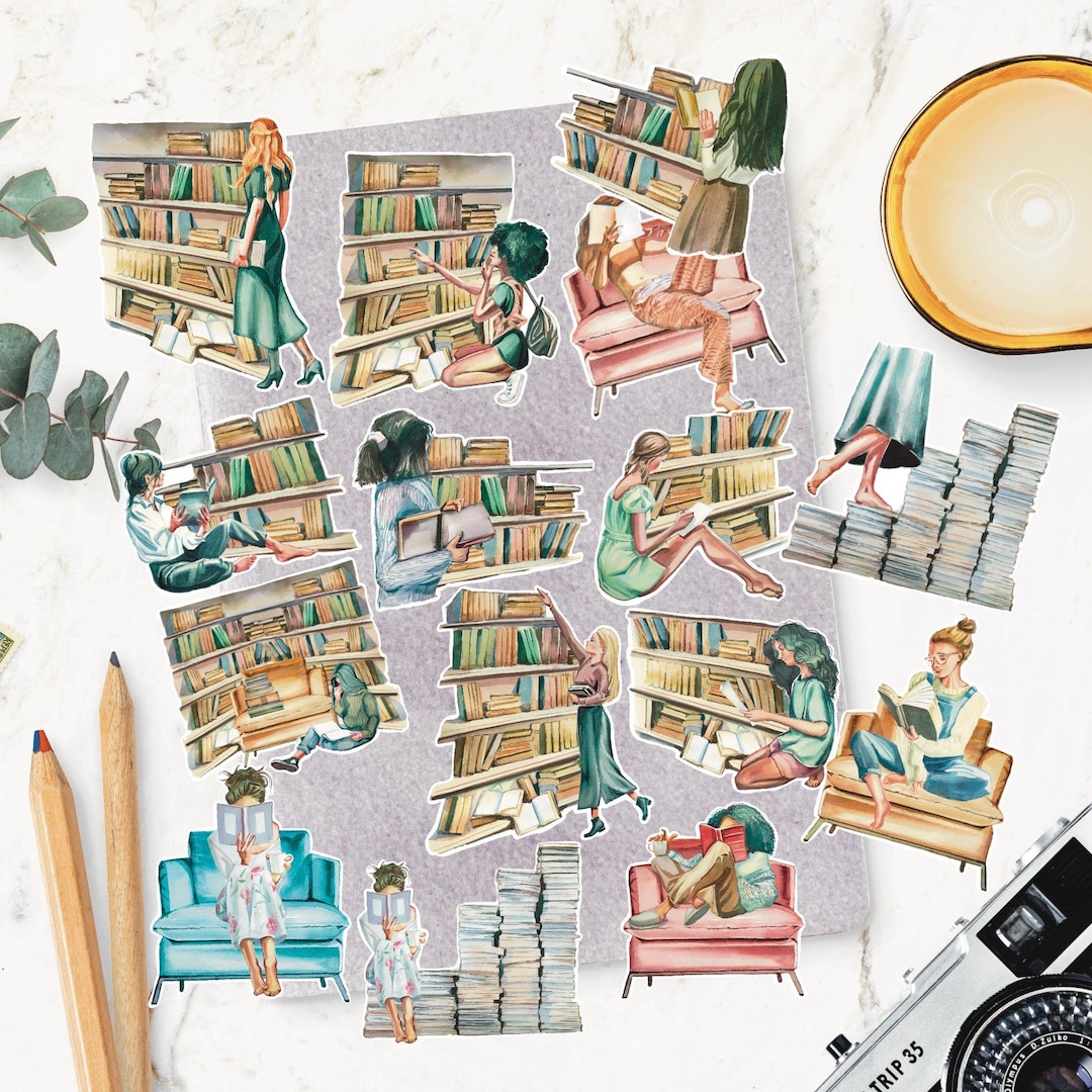 Individual Booklover Girls Sticker/ Book Sticker/ Girl Sticker/ New ...