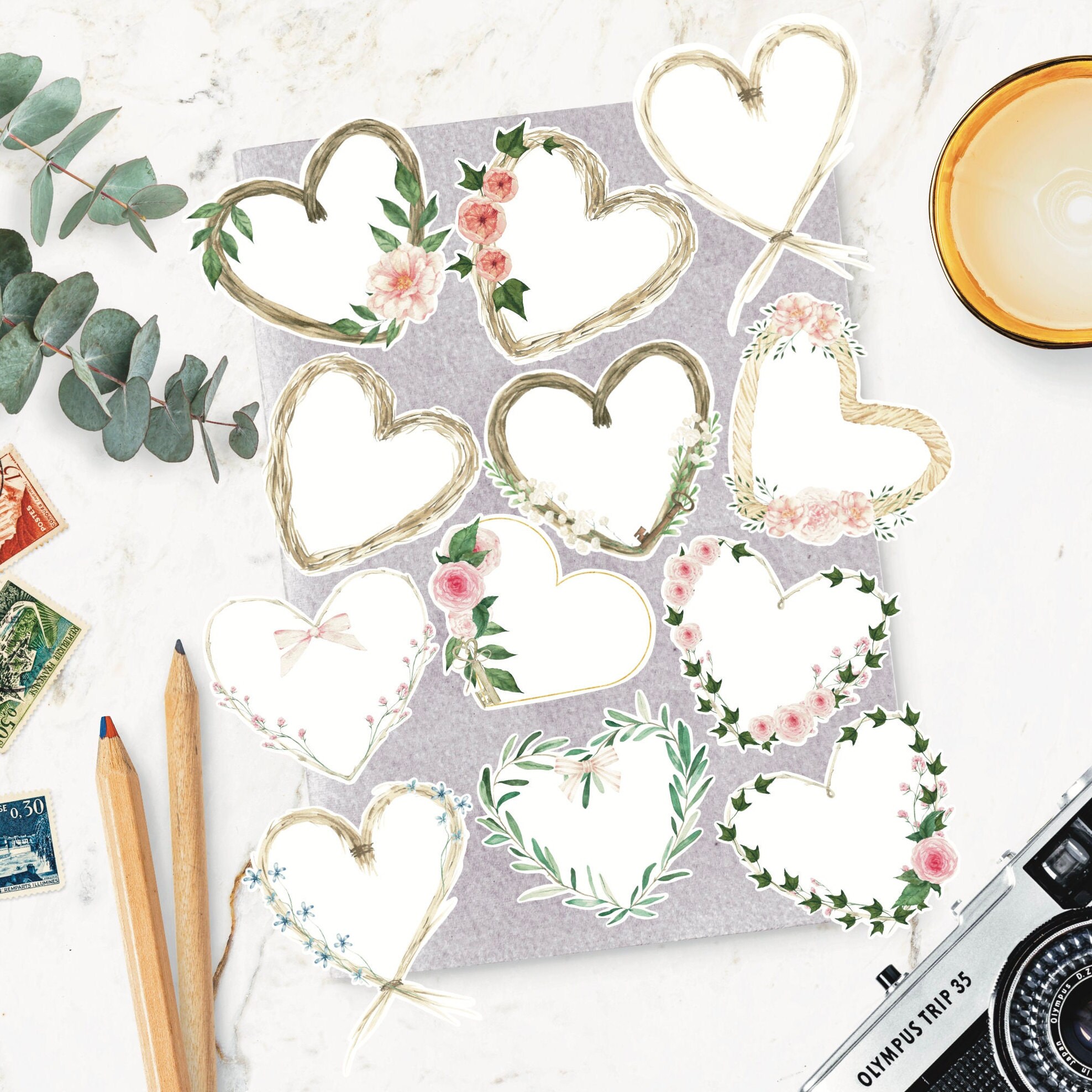 Stickers, Labels & Tags Stickers Classic Hearts Sticker sheet Paper ...