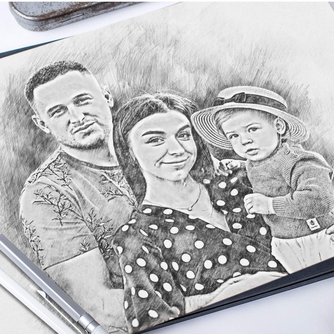 Family Portrait Sketch - Unique Personalized Illustration to Cherish ...