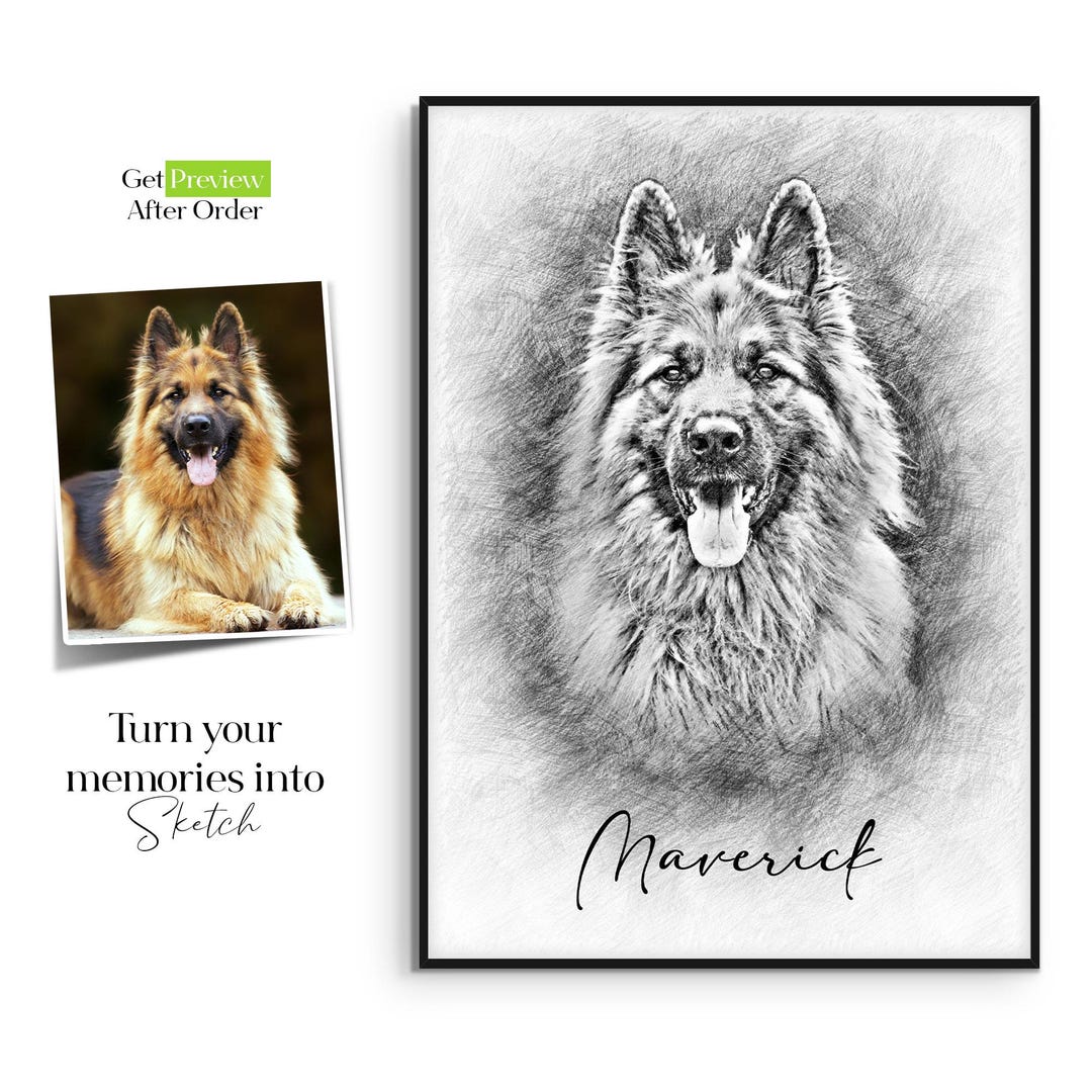 Custom Pet Portrait: Digital Dog Painting From Photo (digital Download ...