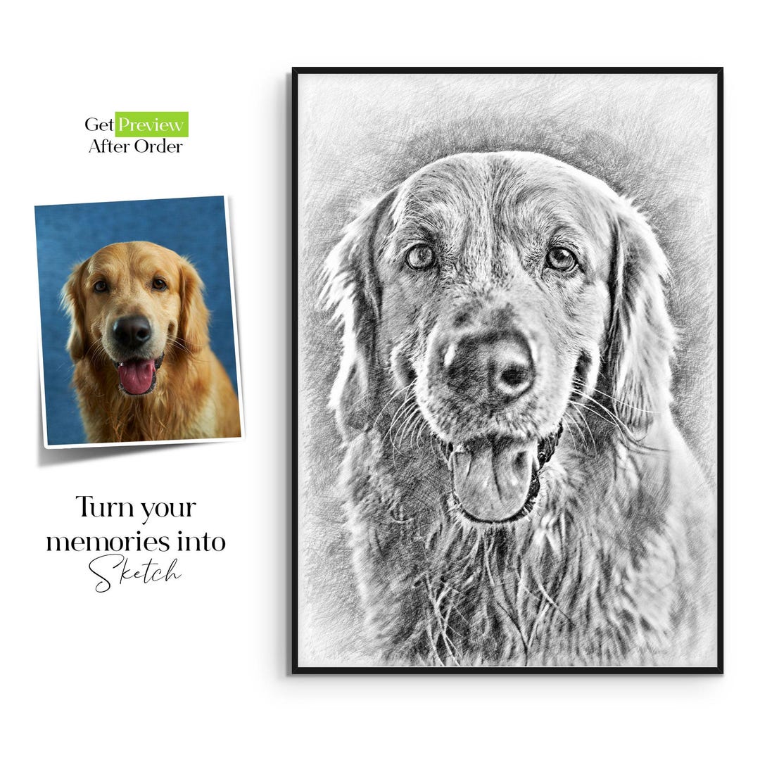 Custom Pet Portrait: Digital Dog Painting From Photo (digital Download ...
