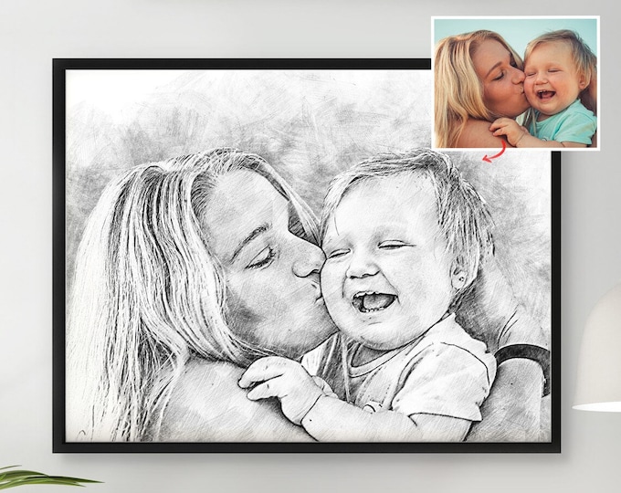 Custom Portrait Sketch Portrait From Photo Family Portrait Sketch ...
