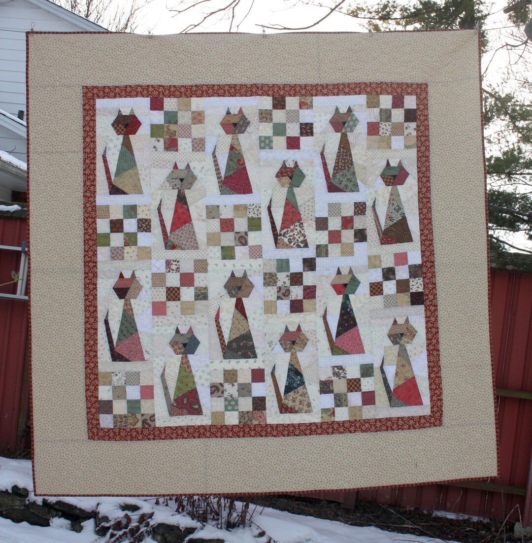 Scrappy Cats Lap Quilt - Etsy