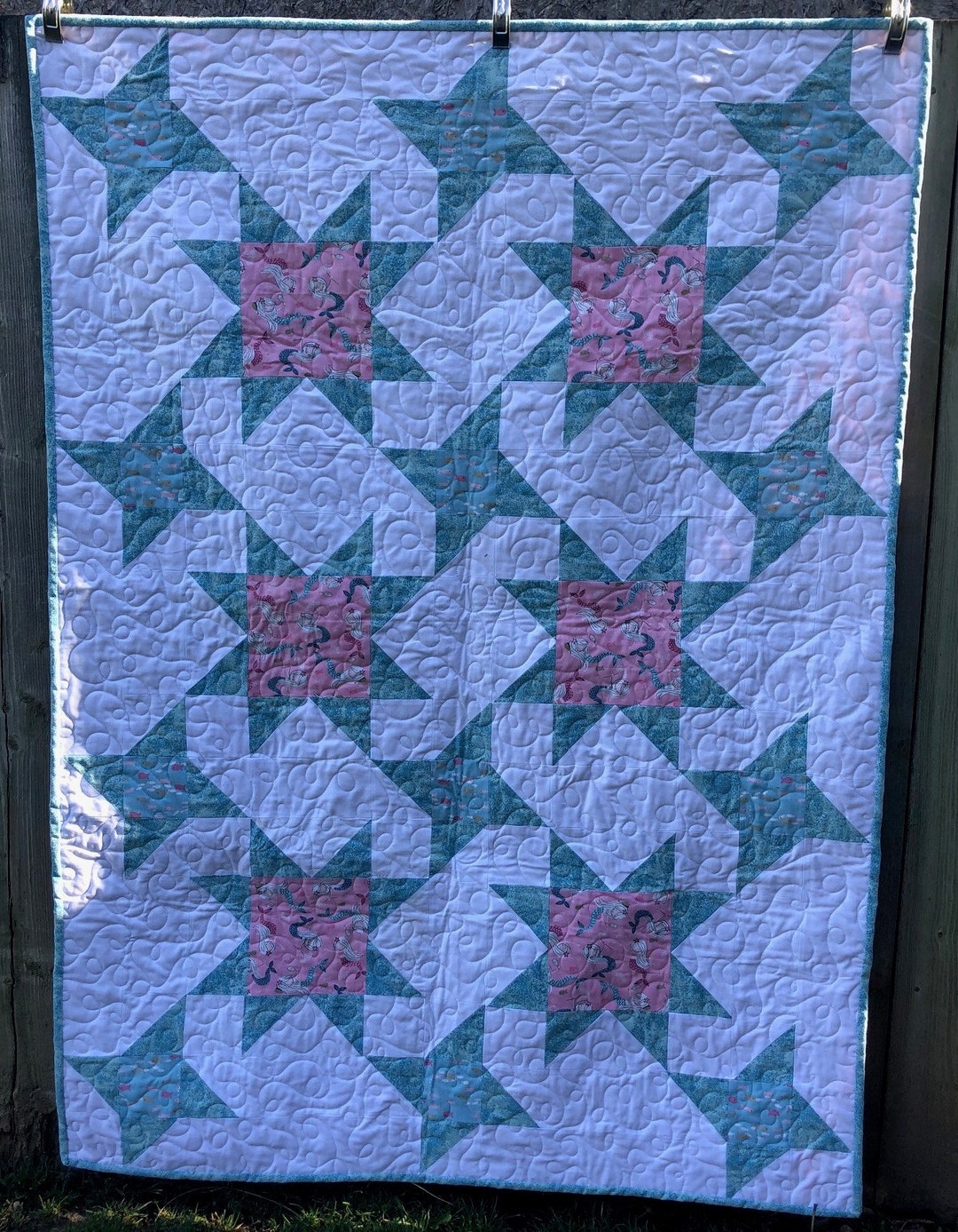 Mermaid Starlets Baby Quilt - Etsy