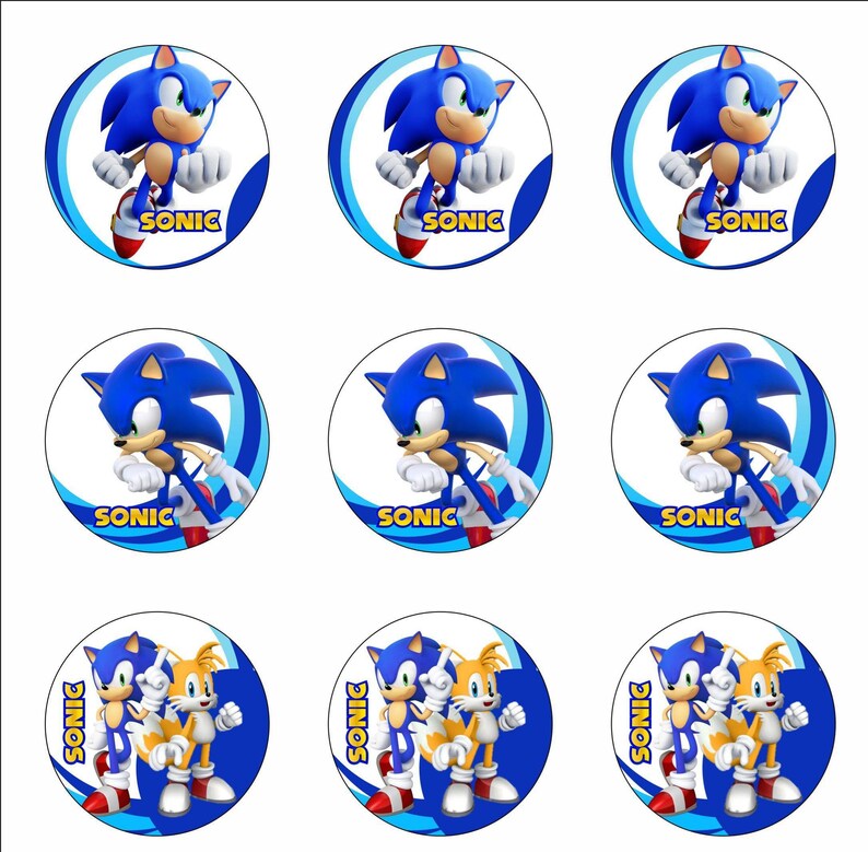 Sonic Edible Cupcake Image | Etsy