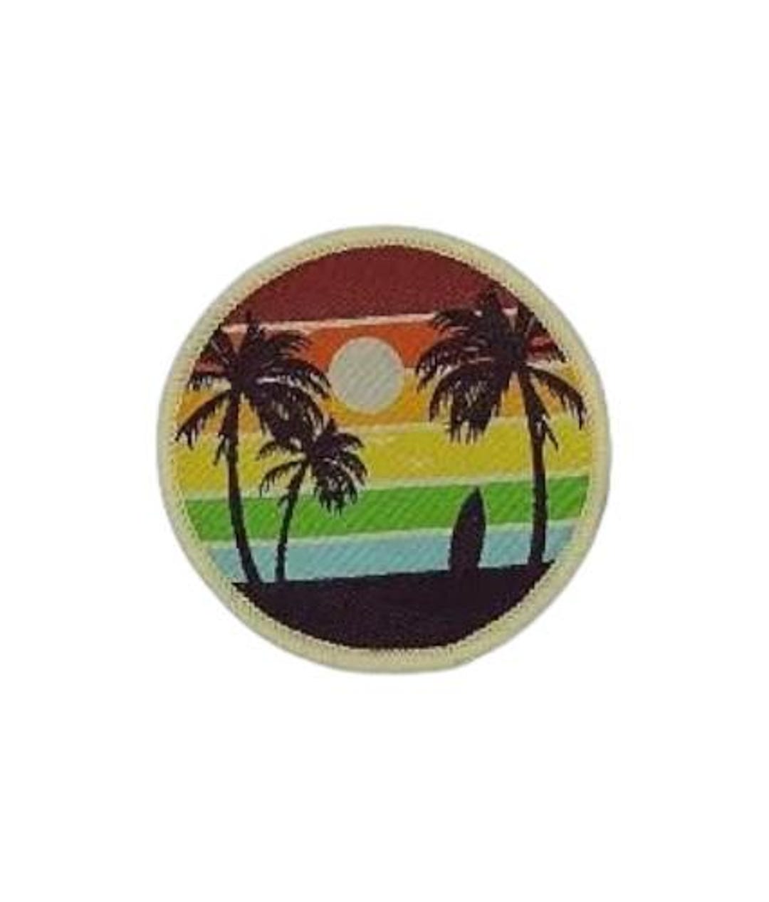 Retro Surfing Embroidered Beach Patch - Collectible Coastal Vacation ...