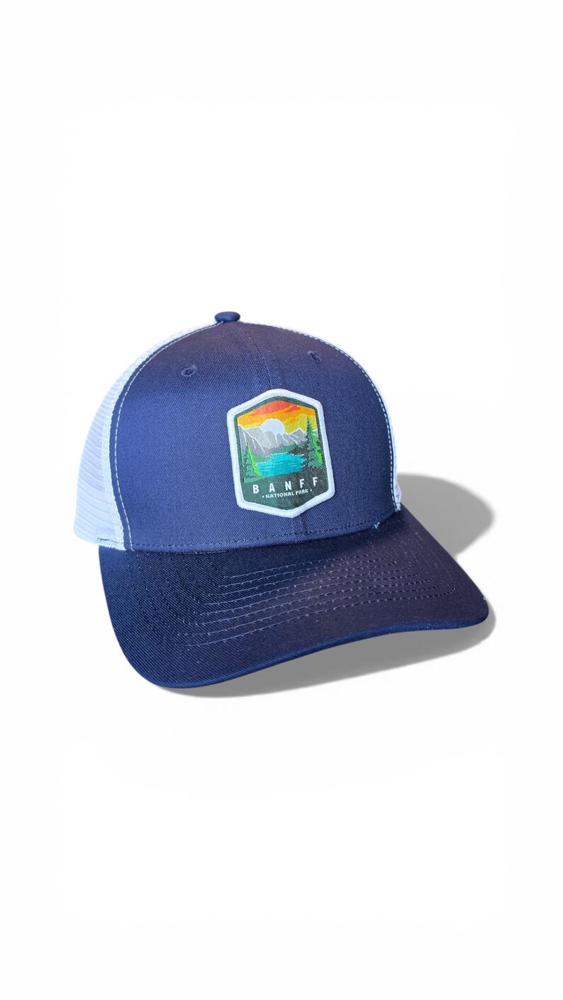 Banff National Park Explorer Trucker Hat - Embroidered Patch Snapback ...