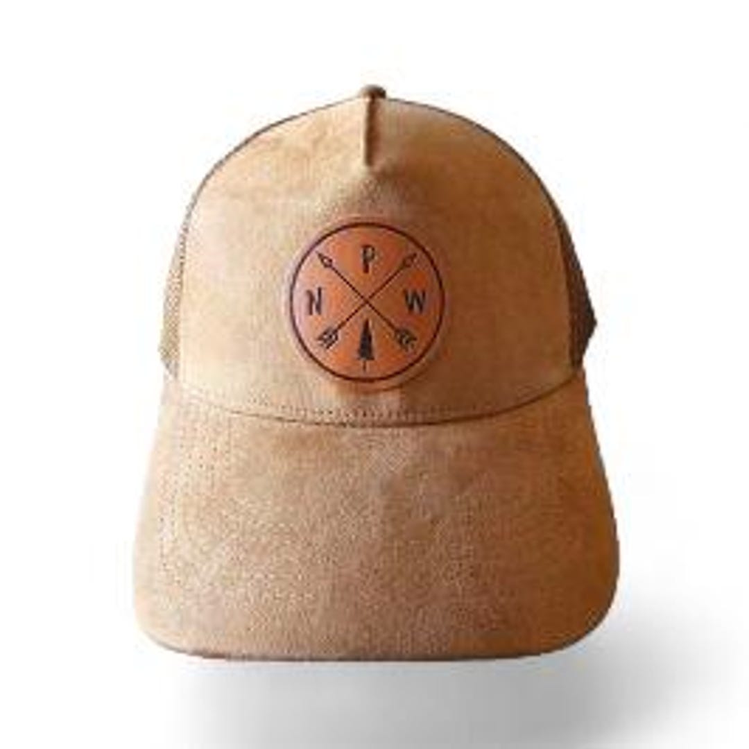 Pacific Northwest PNW Leather Patch Trucker Hat With Arrow Design ...