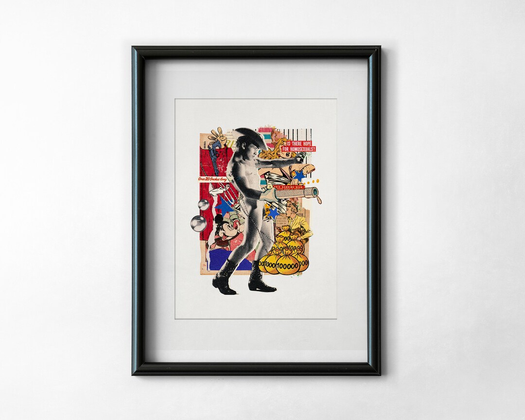 Hey Cowboy Queer Collage Art Print - Etsy