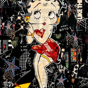 Betty Boop Collage Art Print - Etsy