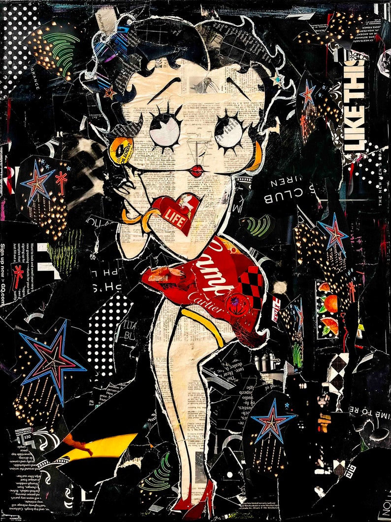 Betty Boop Collage Art Print - Etsy