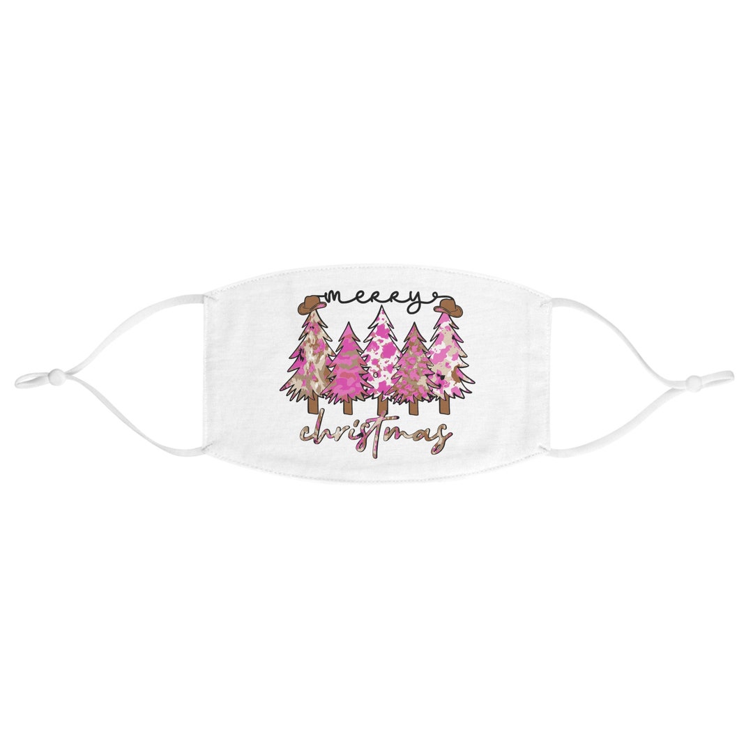 christmas-face-mask-christmas-tree-mask-pink-christmas-tree-etsy