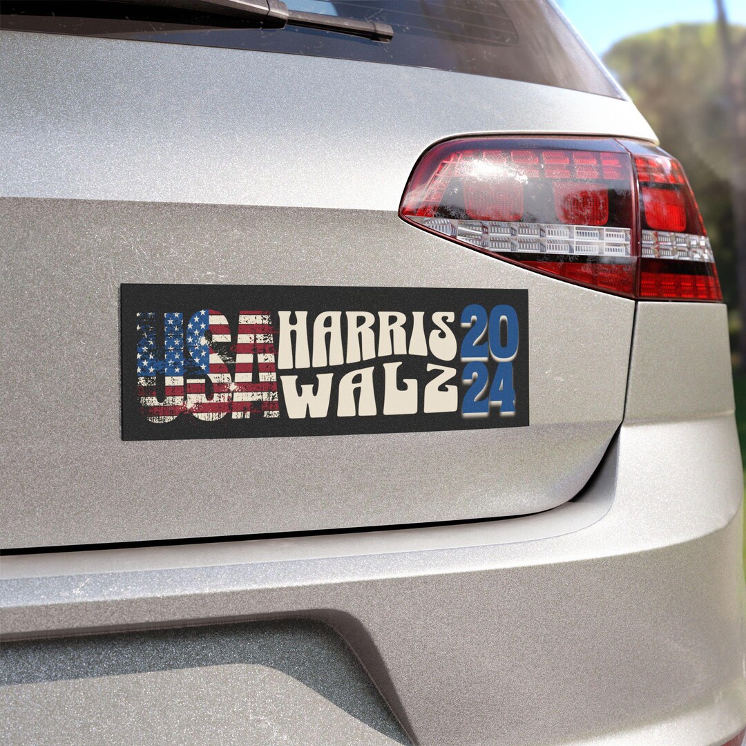Kamala Harris Tim Walz Bumper Sticker, Show Your Support: 2024 Election ...