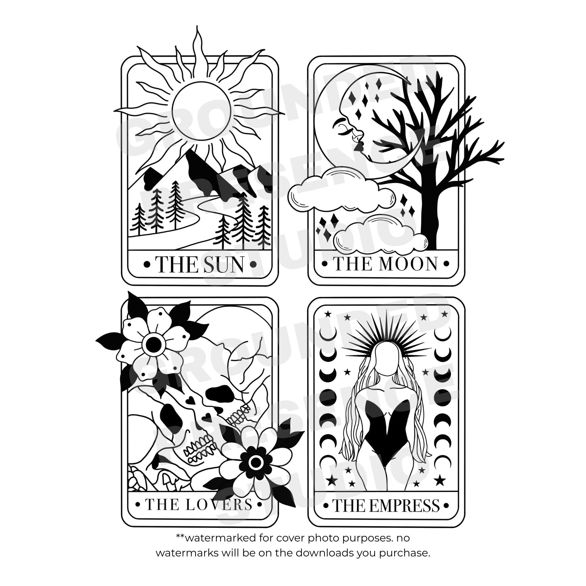 NEW Tarot Card Bundle, 4 Files — Digital Download, Transparent ...
