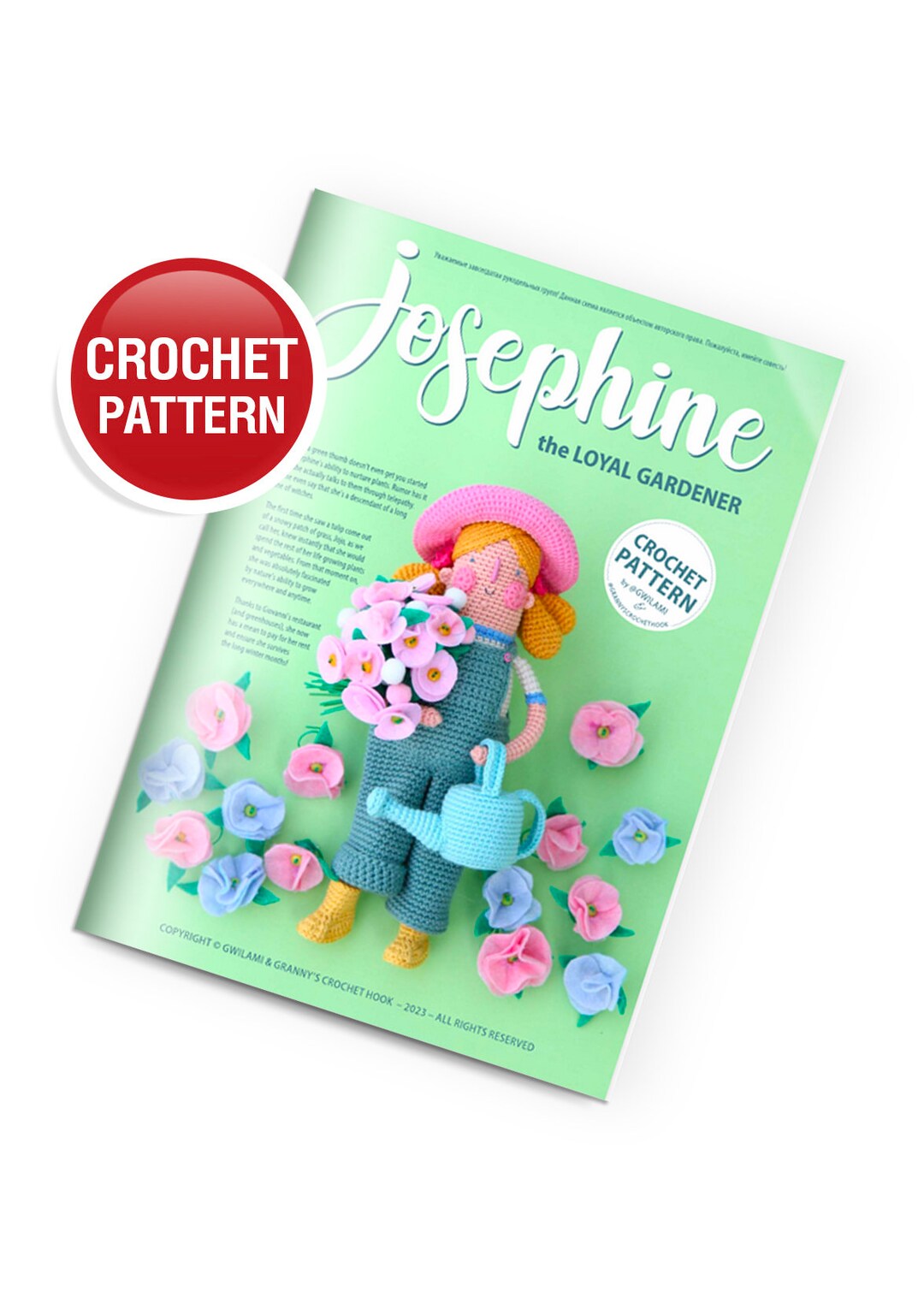 Crochet Pattern Josephine the Loyal Gardener PDF File - Etsy