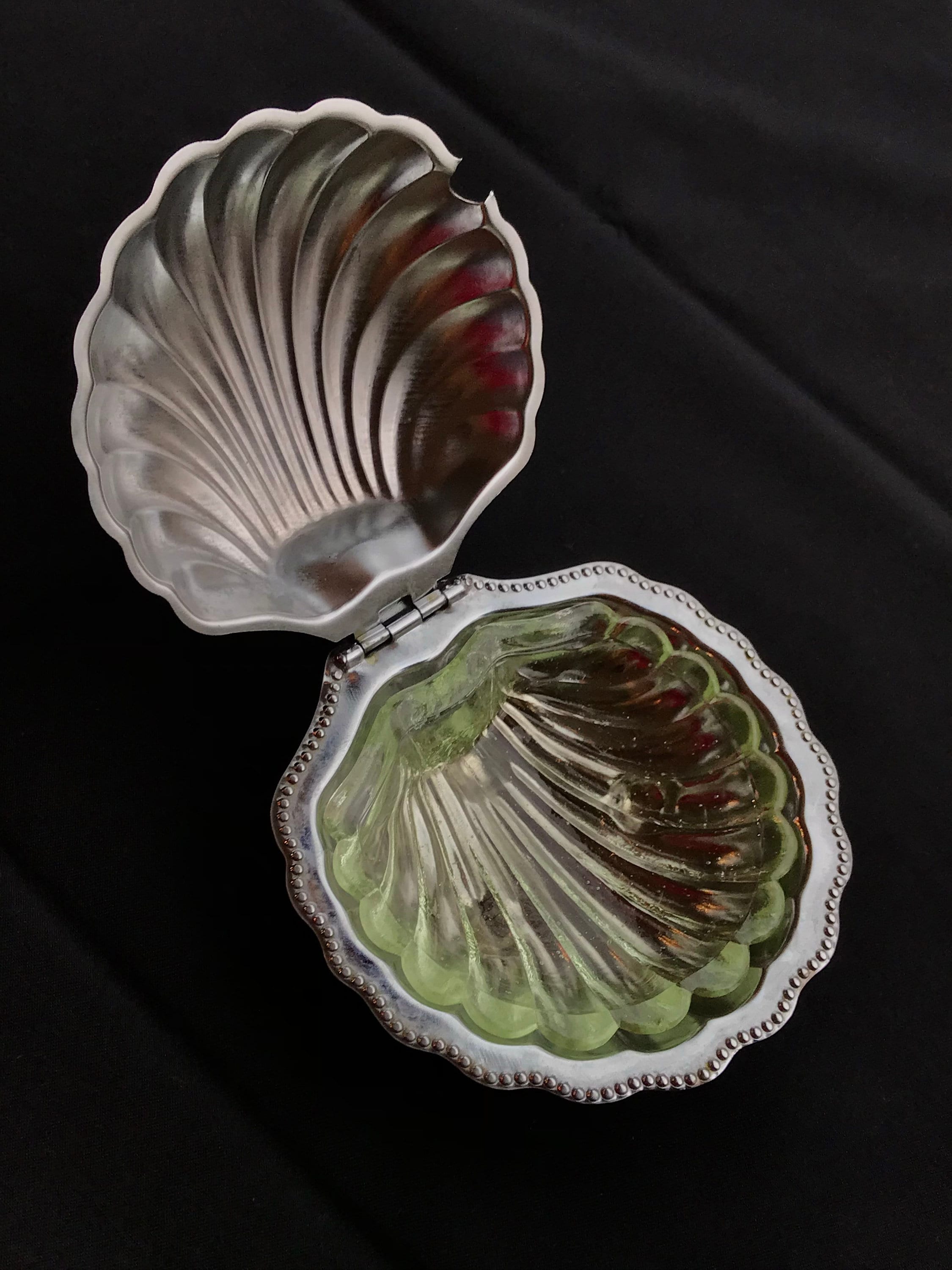 Vintage Seashell Shape Covered Butter Dish or Caviar Serving ...