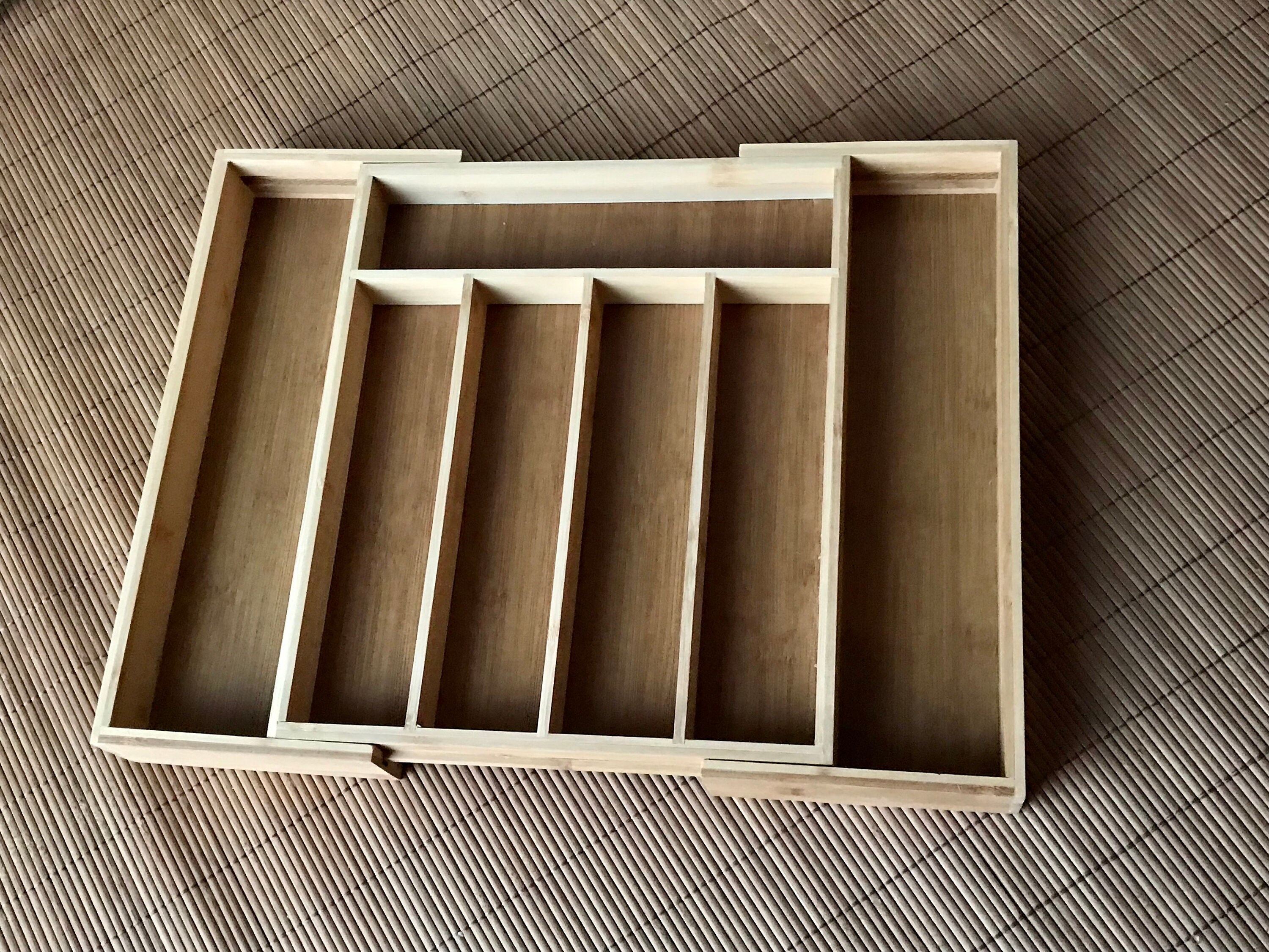 Bamboo Cutlery Drawer Tray, Cutlery Organizer Drawer Insert With 7 ...