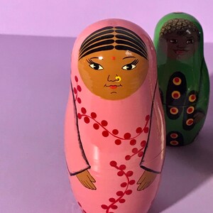Multi Ethnic Nesting Dolls Artist Collectible, Vintage Russian ...
