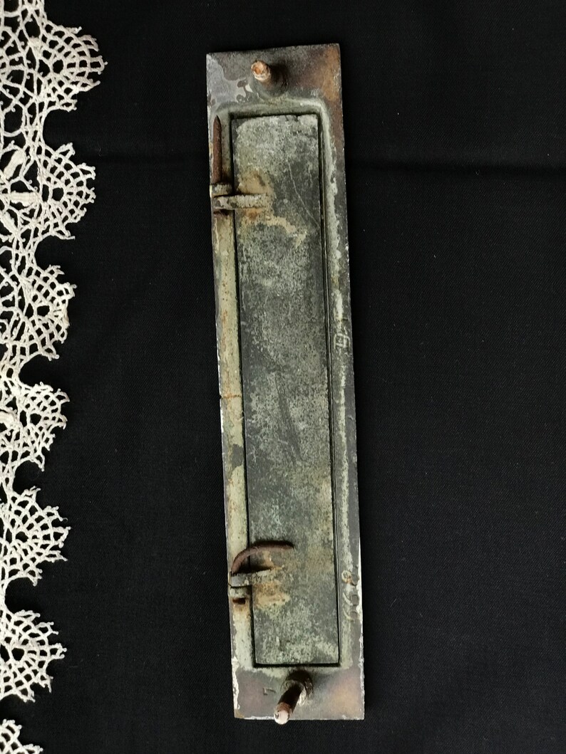 Vintage Cast Iron Mail Box Flap, French Letters LETTRES Cast Brass ...