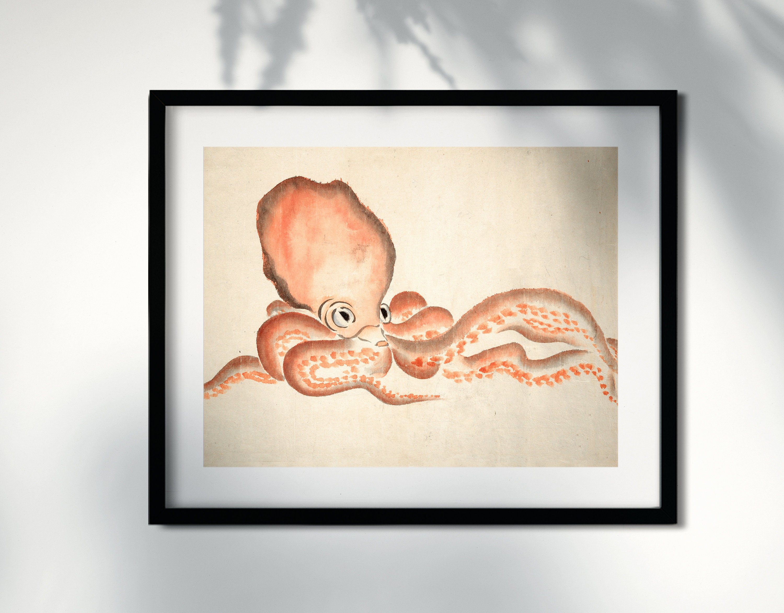Japanese Art Print Octopus Practice Sketch drawing Ink on - Etsy 日本