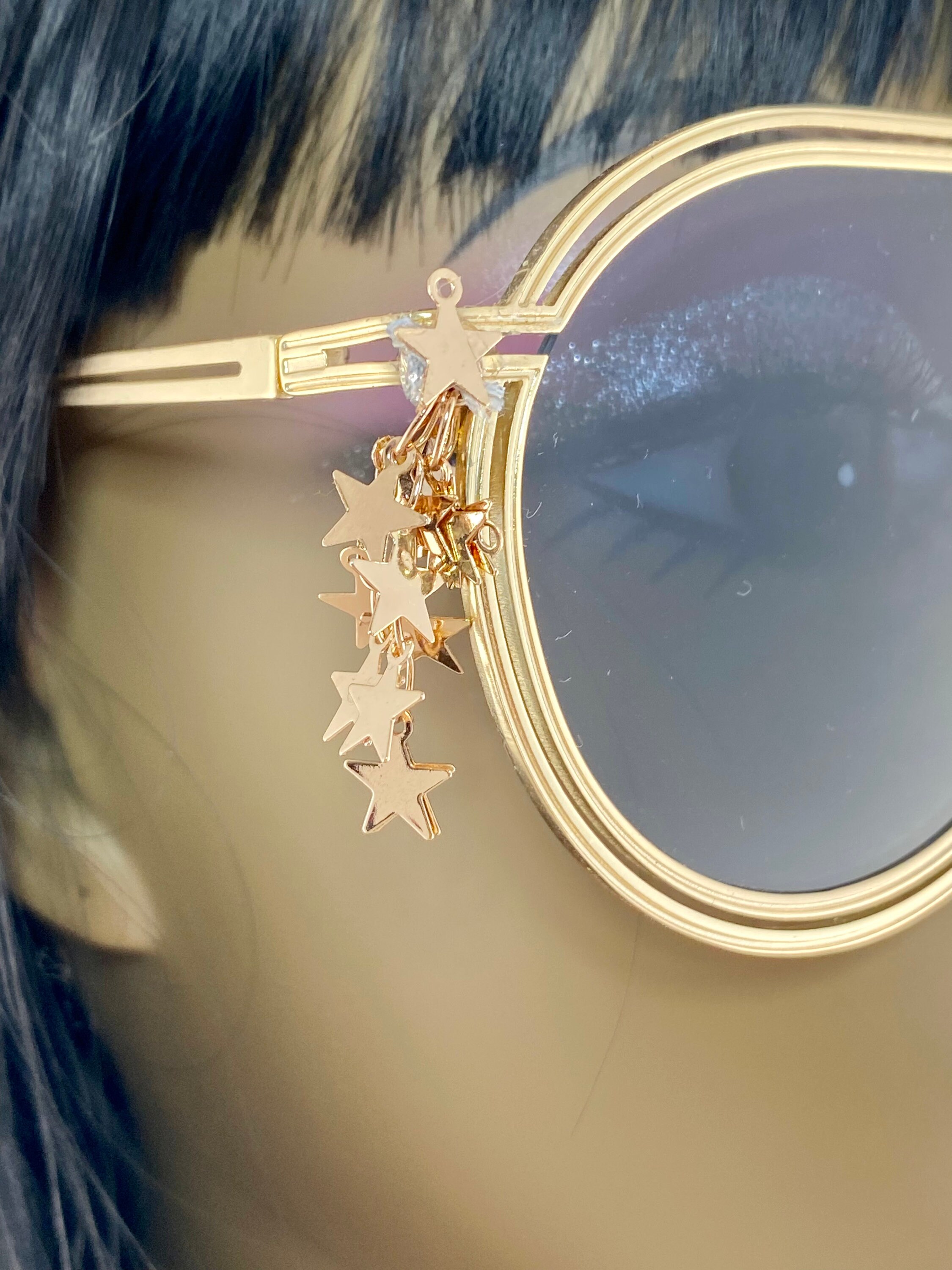 Ditsy Dangles. Gold Celestial Aviator Jewel Sunglasses - Etsy