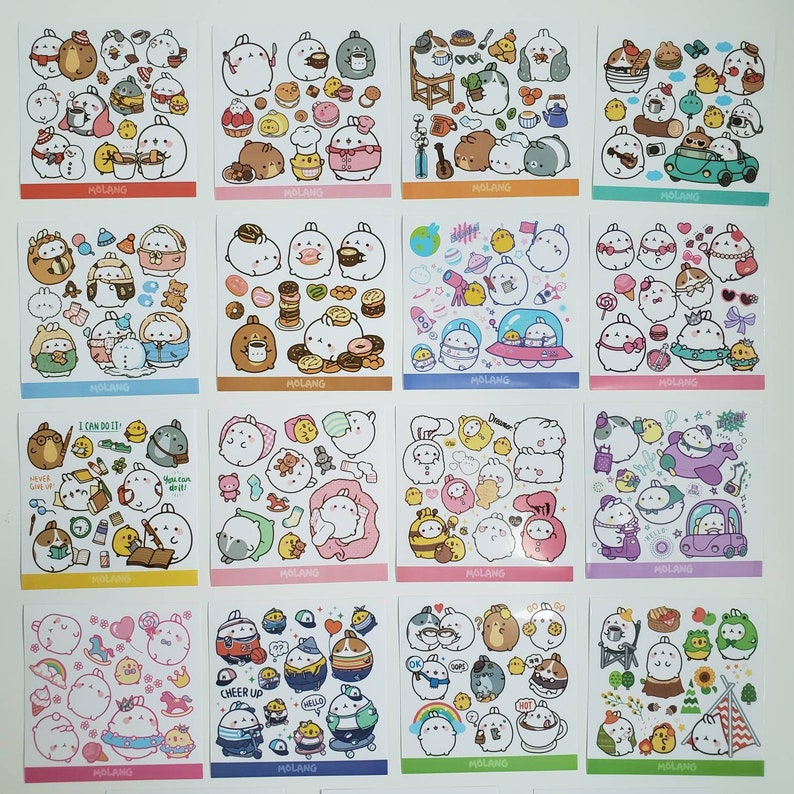 Molang sticker sheets freebies | Etsy