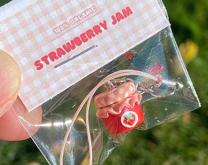 Strawberry Jam Charm, Jelly Charm, Strawberry Jelly Keychain ...