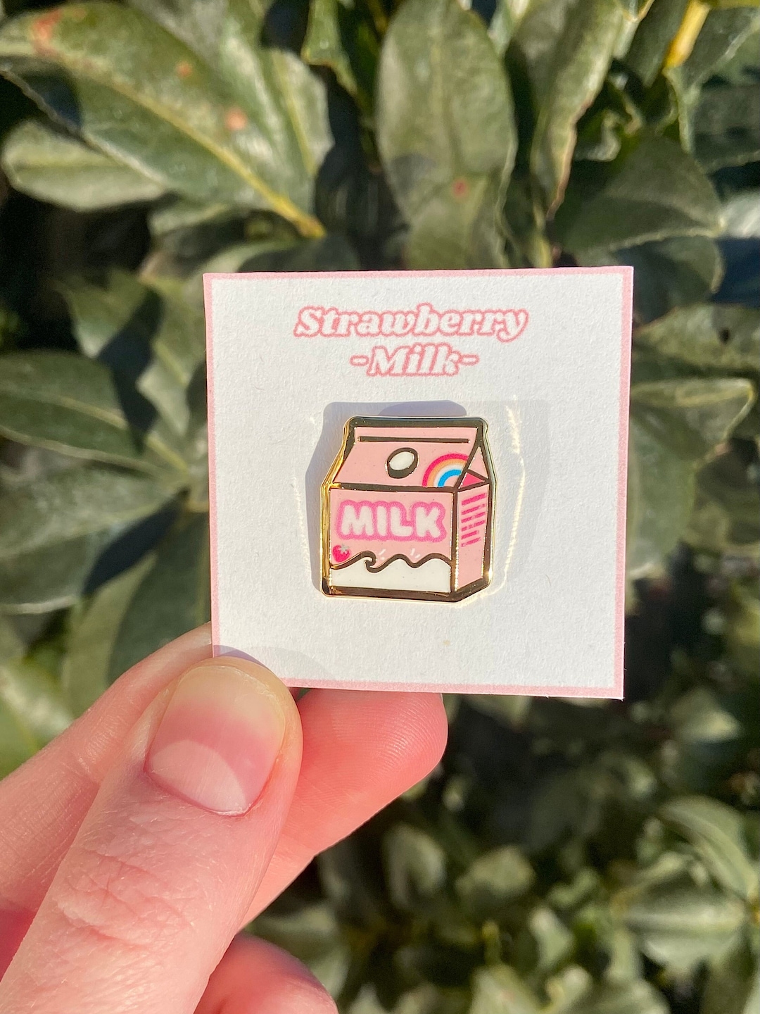 Strawberry Milk Enamel Pin, Milk Carton Pin - Etsy