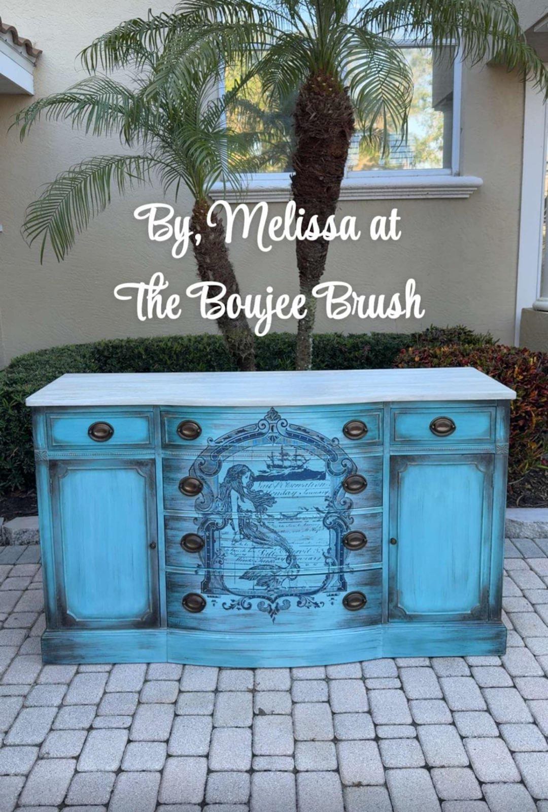 Coastal Mermaid Painted Dresser (read Description) - Etsy
