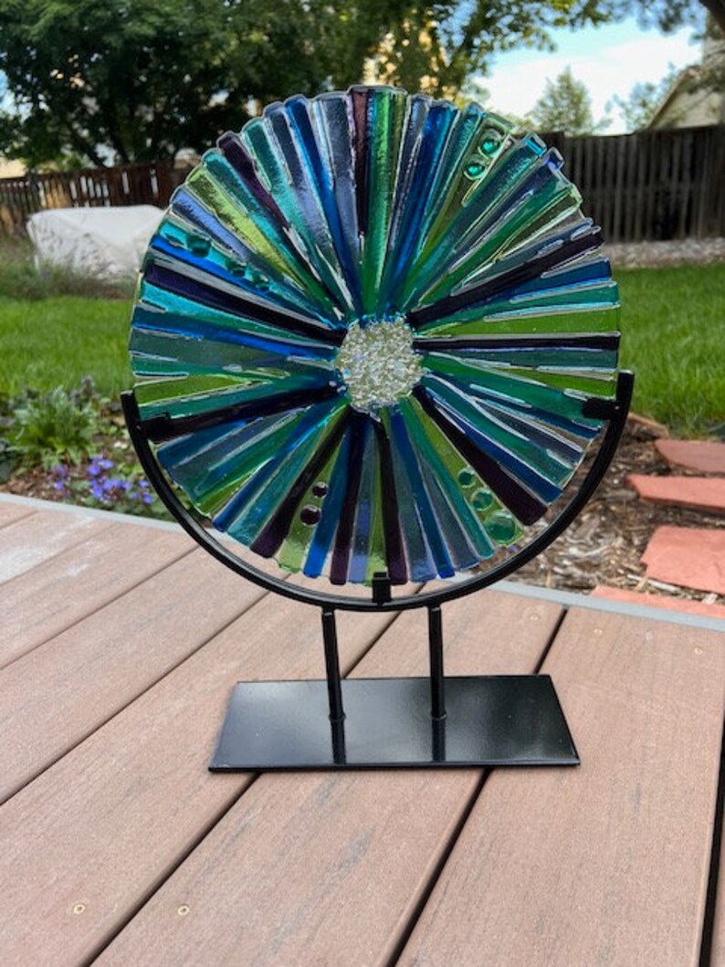 Glass Sculpture Wreath With Tabletop Stand - Etsy