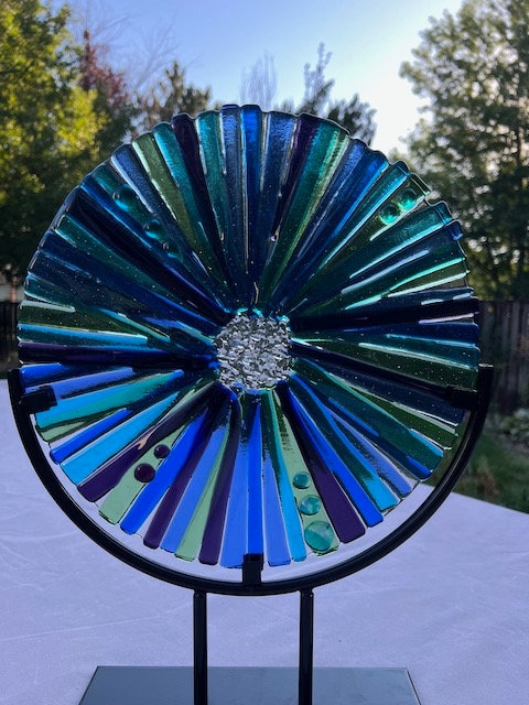 Glass Sculpture Wreath With Tabletop Stand - Etsy