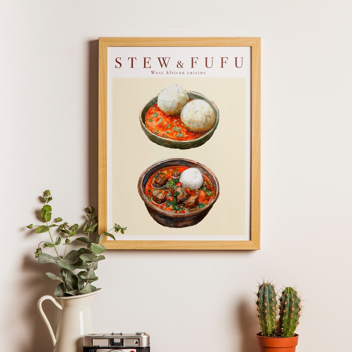 Fufu Stew Poster, African Food Print, Printable Kitchen Poster ...