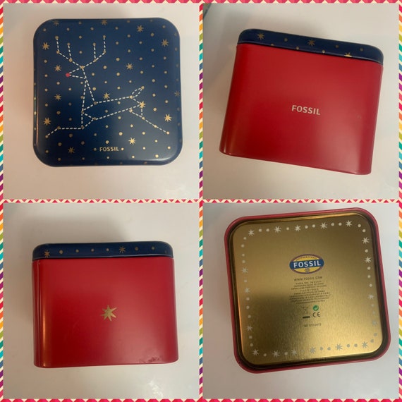 Vintage Fossil Metal Empty Watch Boxes Collector’s Re… - Gem