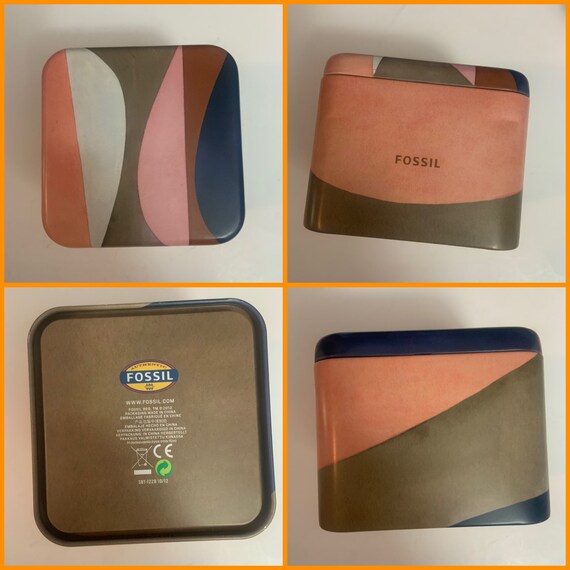Vintage Fossil Metal Empty Watch Boxes Collector’s Re… - Gem