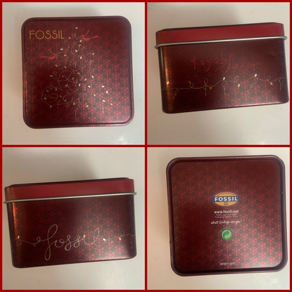 Vintage Fossil Metal Empty Watch Boxes Collector’s Re… - Gem