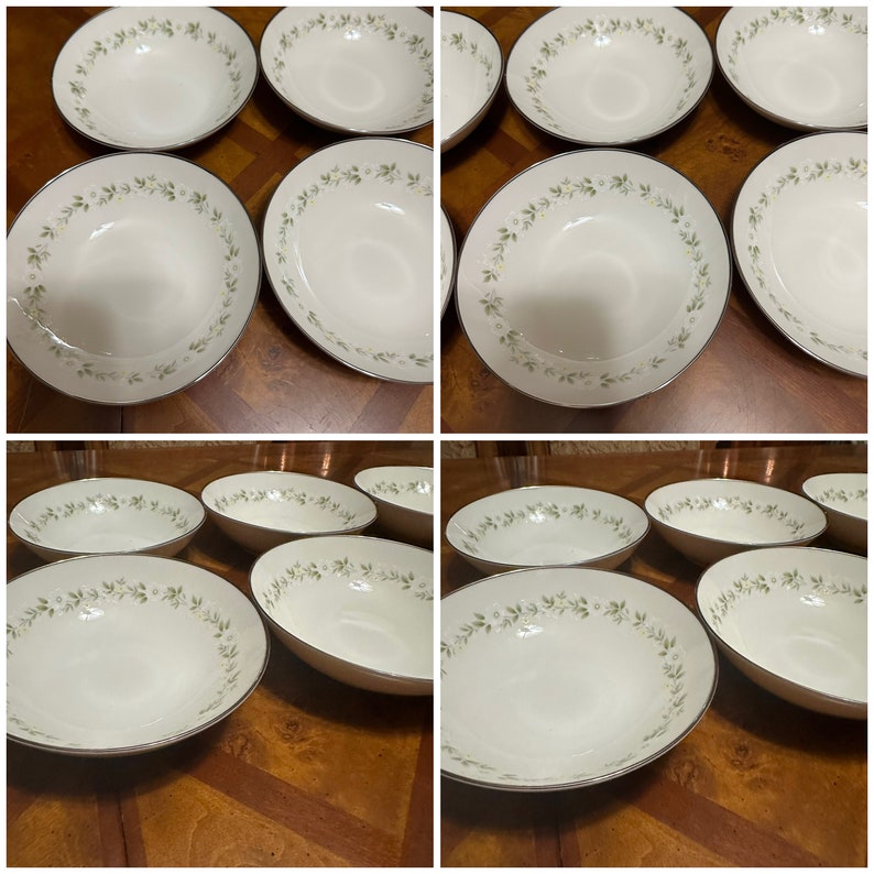 Vintage Mid Century Noritake Ivory Cornelia Japan White Green Floral ...