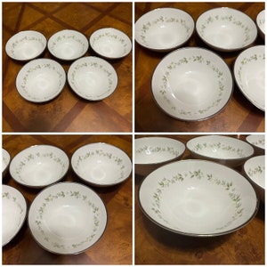 Vintage Mid Century Noritake Ivory Cornelia Japan White Green Floral ...