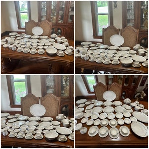 Vintage Mid Century Noritake Ivory Cornelia Japan White Green Floral ...