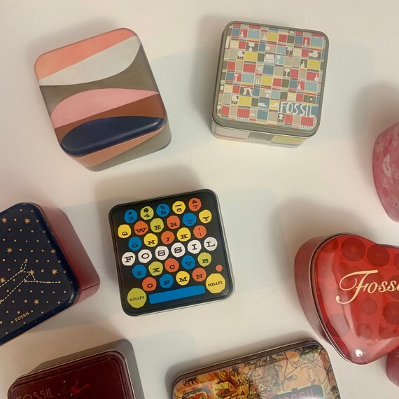 Vintage Fossil Metal Empty Watch Boxes Collector’s Re… - Gem