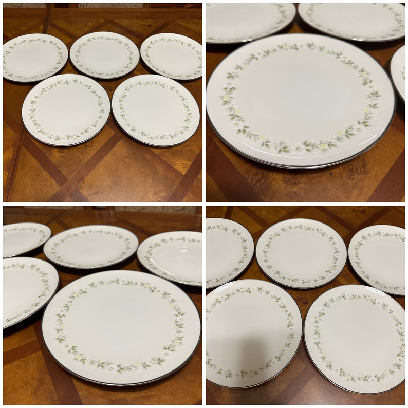 Vintage Mid Century Noritake Ivory Cornelia Japan White Green Floral ...