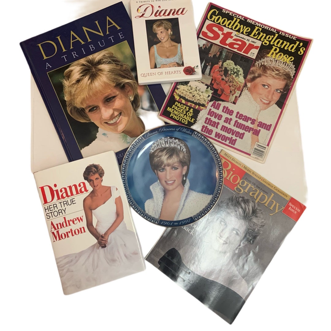 Vintage Princess Diana Lot -collector Plate, Diana A Tribute Book ...