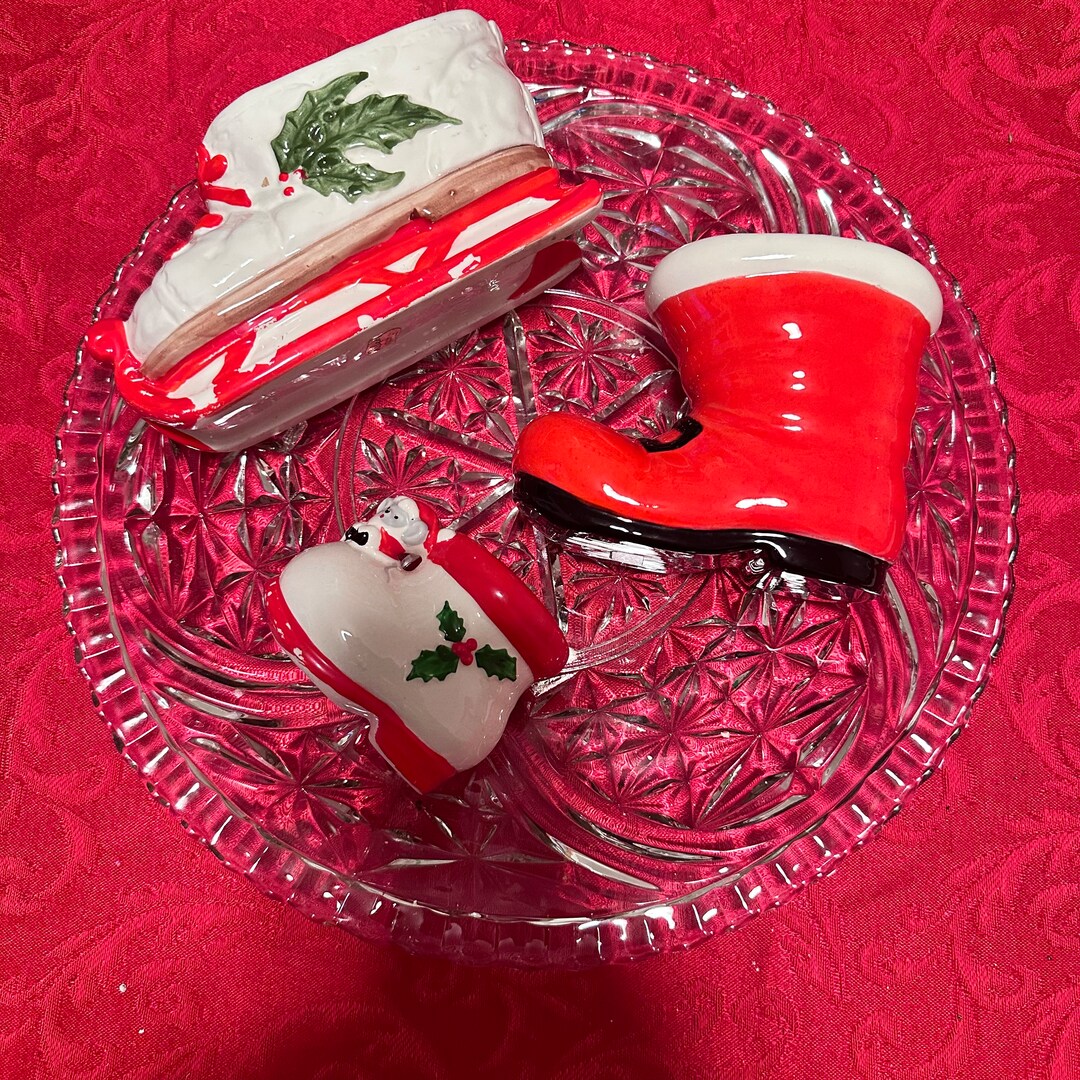 Vintage Christmas Mid Century Relpo Inarco Japan Ceramic Ice Skate ...