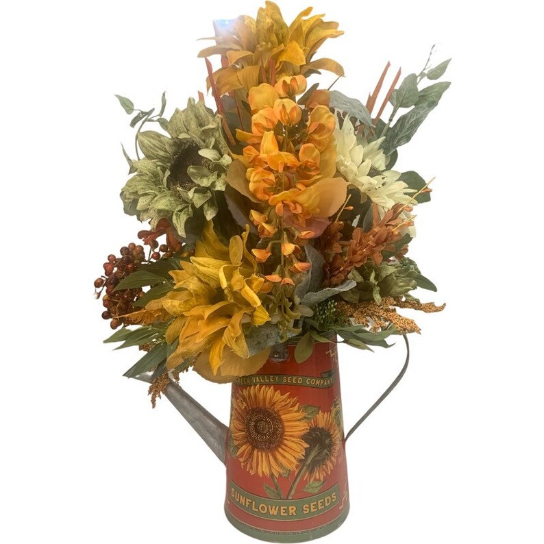 Sunflower Fall Year Round Watering Can Large Floral - Etsy