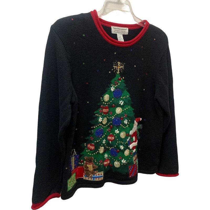 Vintage 80’s Tiara International Christmas Collection Embellished Long ...