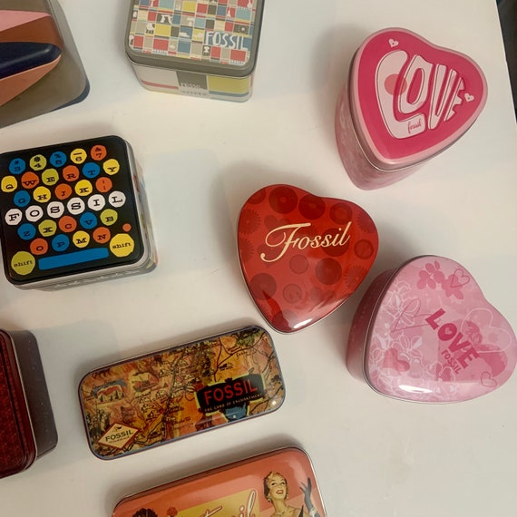 Vintage Fossil Metal Empty Watch Boxes Collector’s Re… - Gem